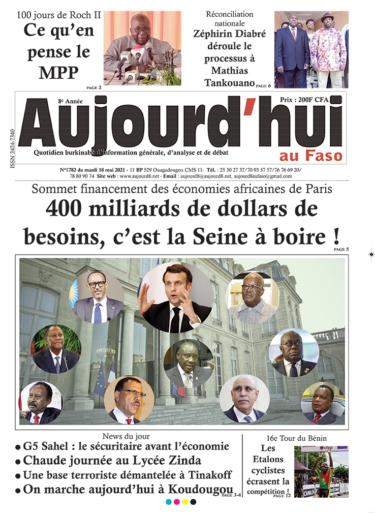 A la Une du 18 mai 2021 - Aujourd'hui au Faso