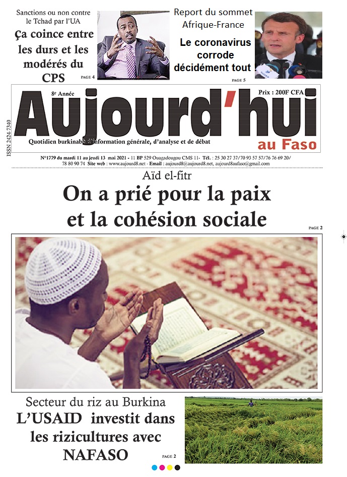 A la Une du 13 mai 2021 - Aujourd'hui au Faso